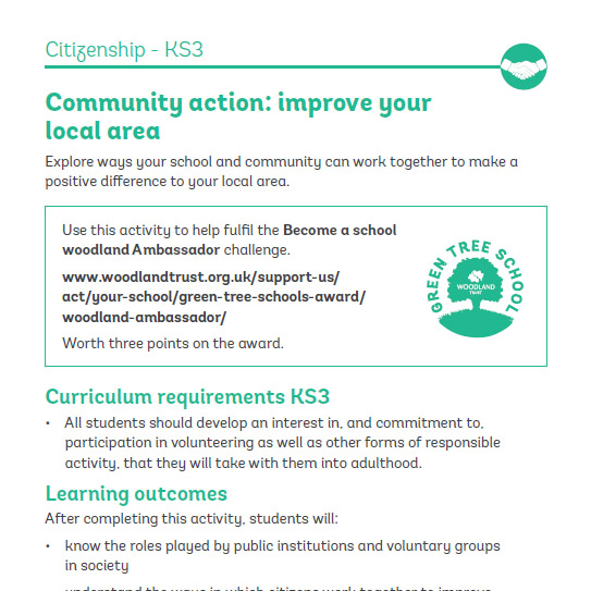 Tree Tools for Schools - Woodland Trust